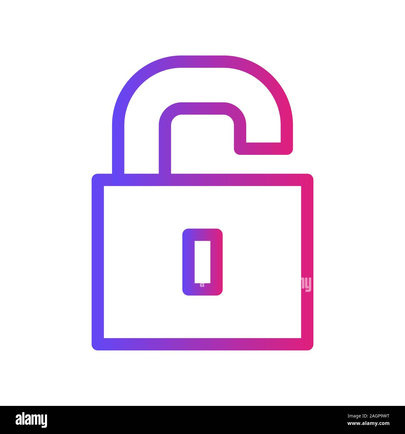 Unlock Icon With White Background Stock Photo - Alamy