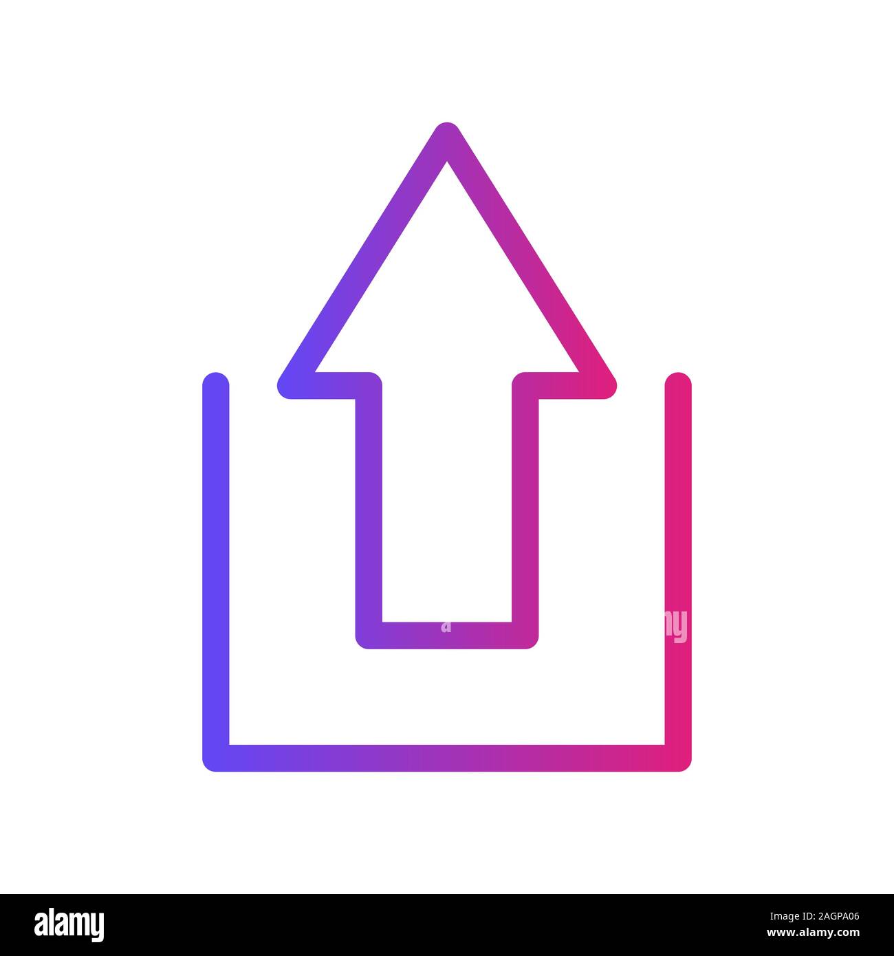 Upward Arrow Icon With White Background Stock Photo - Alamy