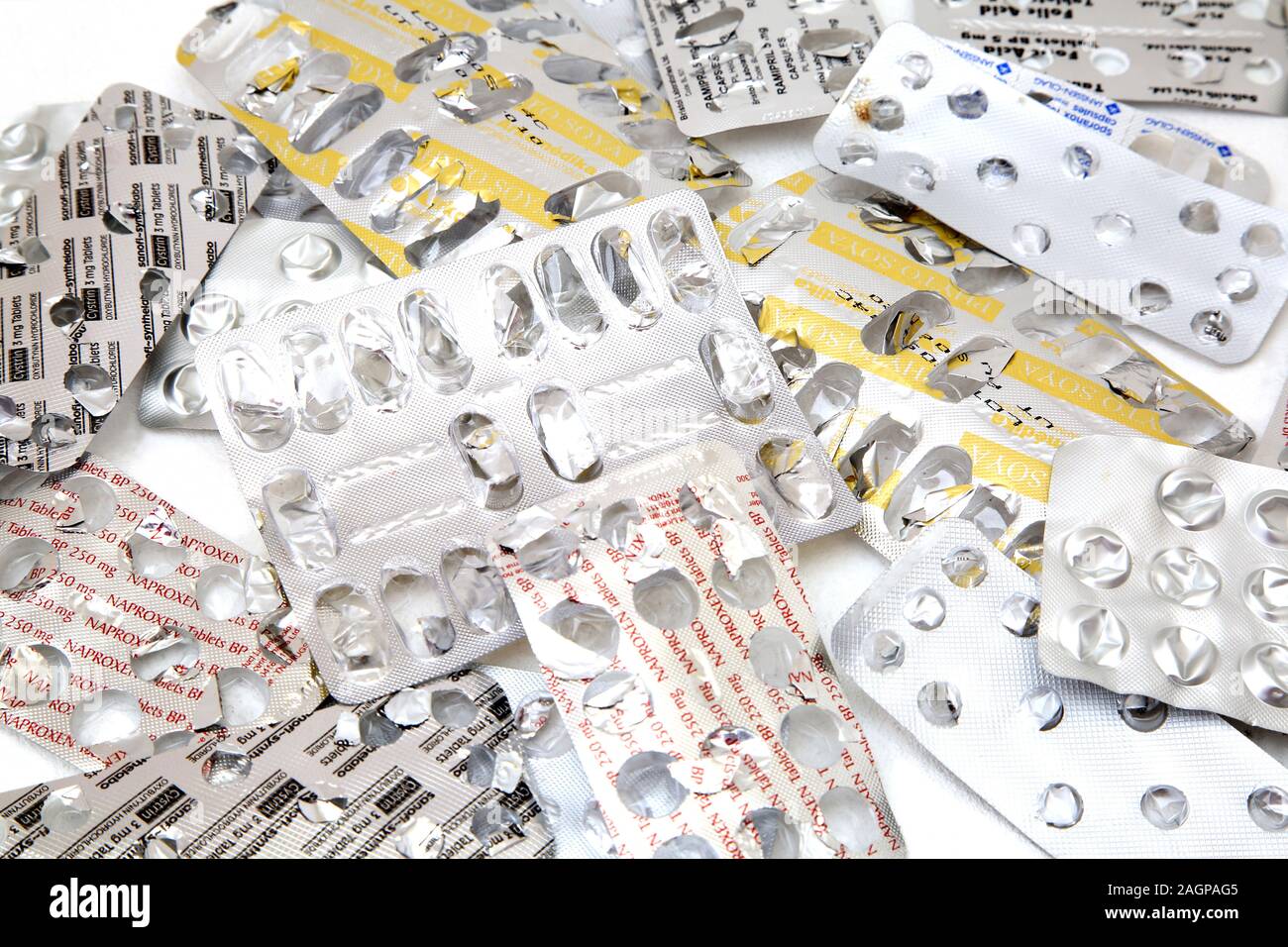 Pile of Empty Blister Packs from Pills Stock Photo - Alamy