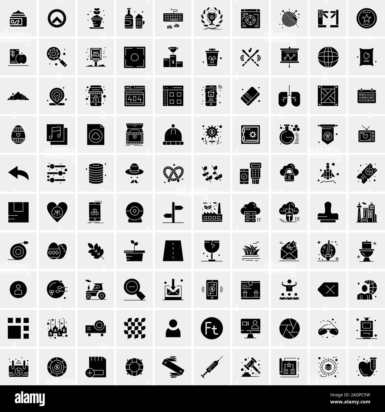 100 digital marketing icons set hi-res stock photography and images - Alamy