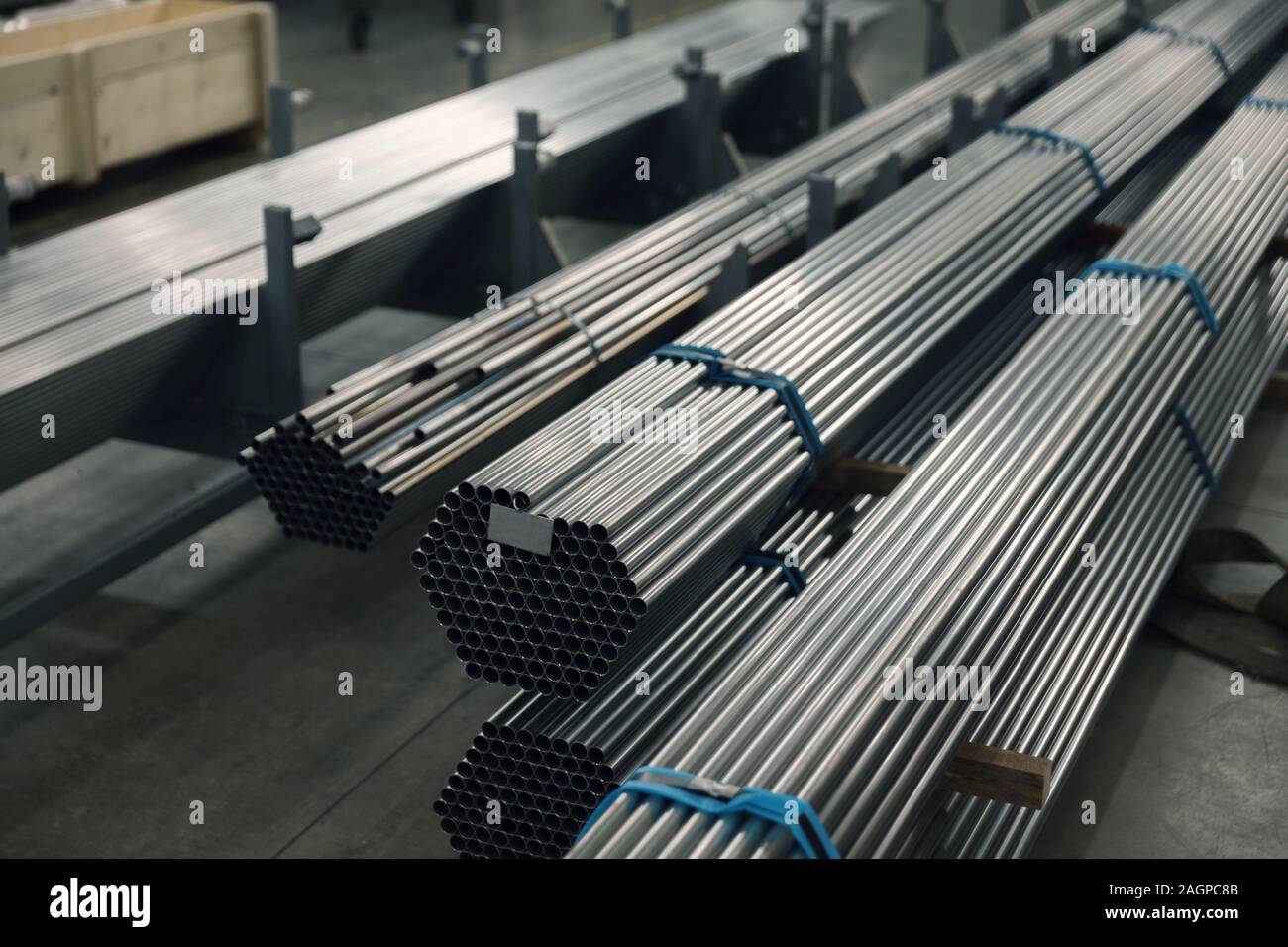 Steel pipes rack hi-res stock photography and images - Alamy