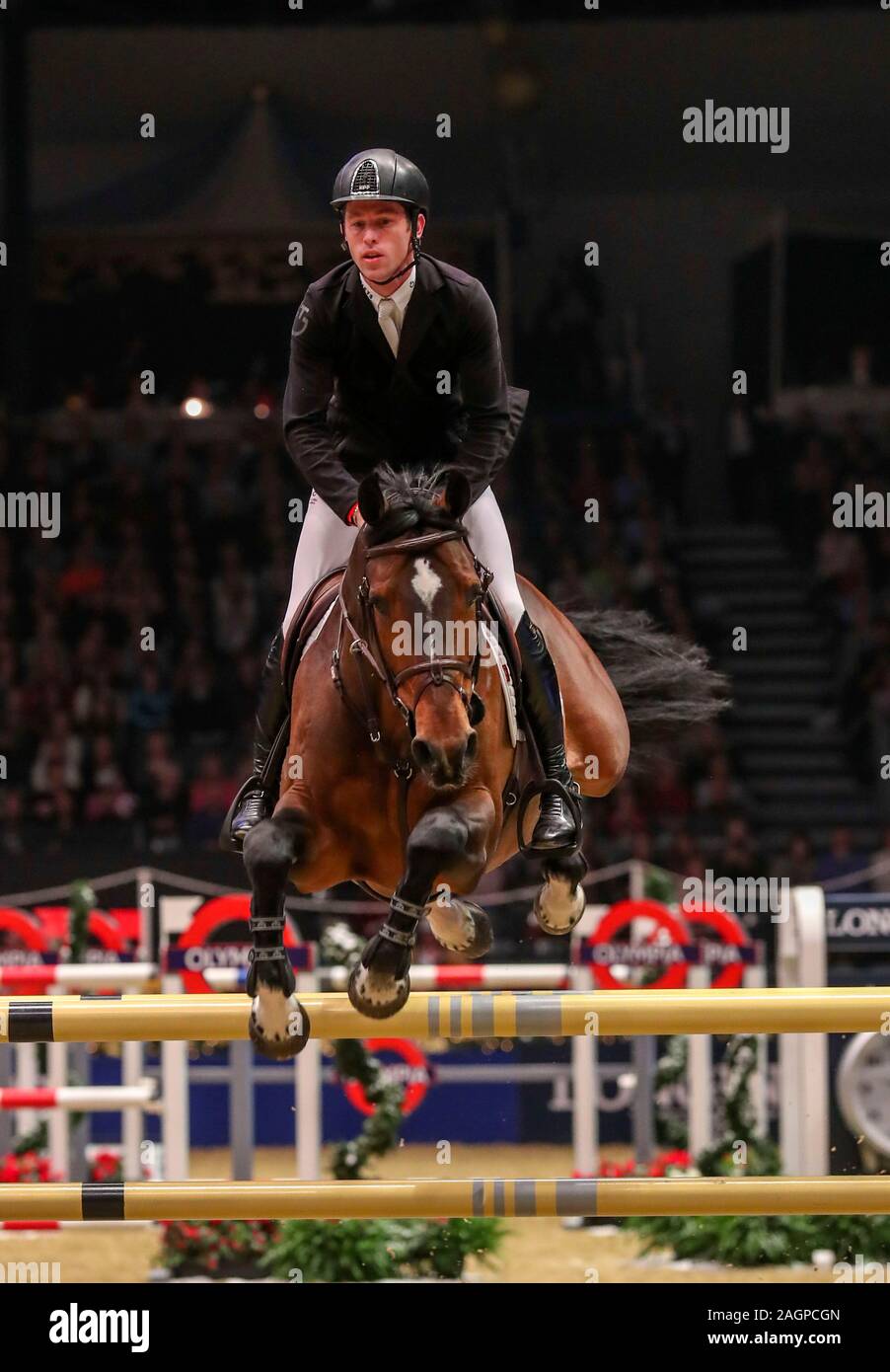 Scott Brash riding Hello Vincent competes in the Longines Christmas ...