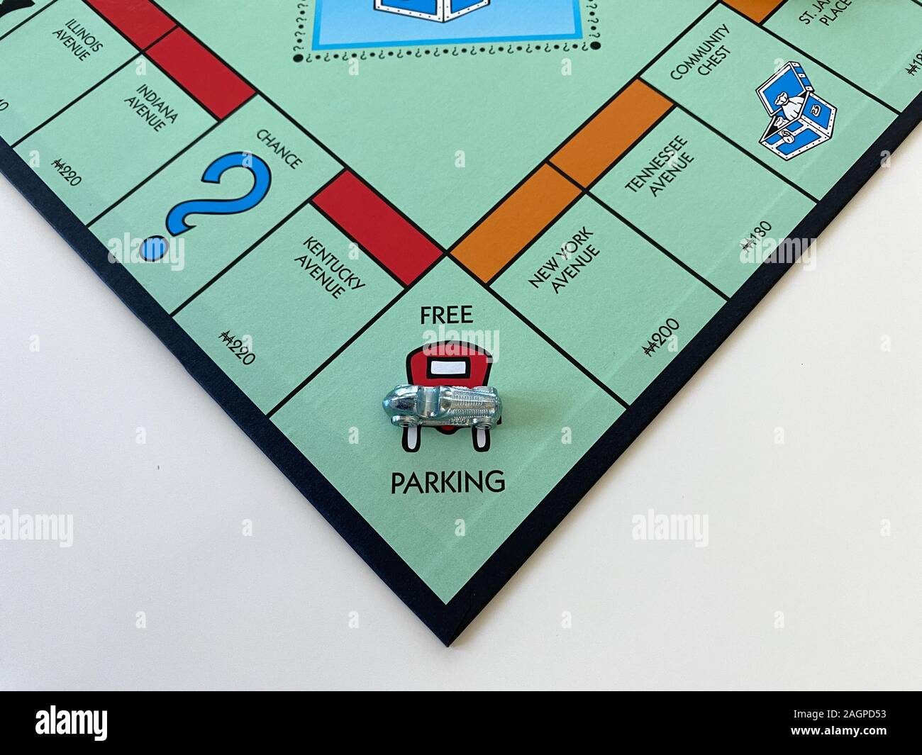Orlando, FL/USA-12/20/19: The race car on the Free Parking square for ...