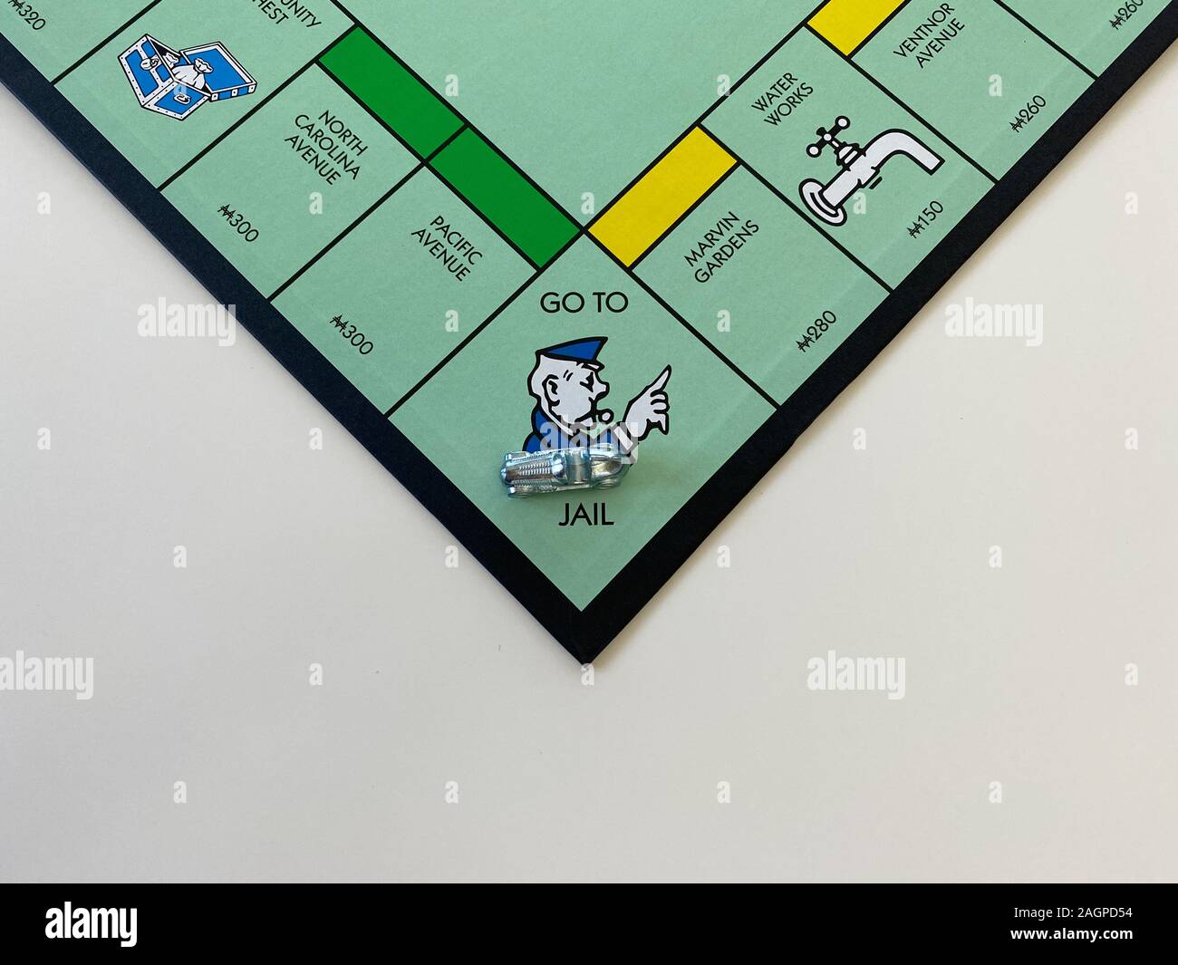 Orlando, FL/USA-12/20/19: The race car on the go to Jail square for the ...