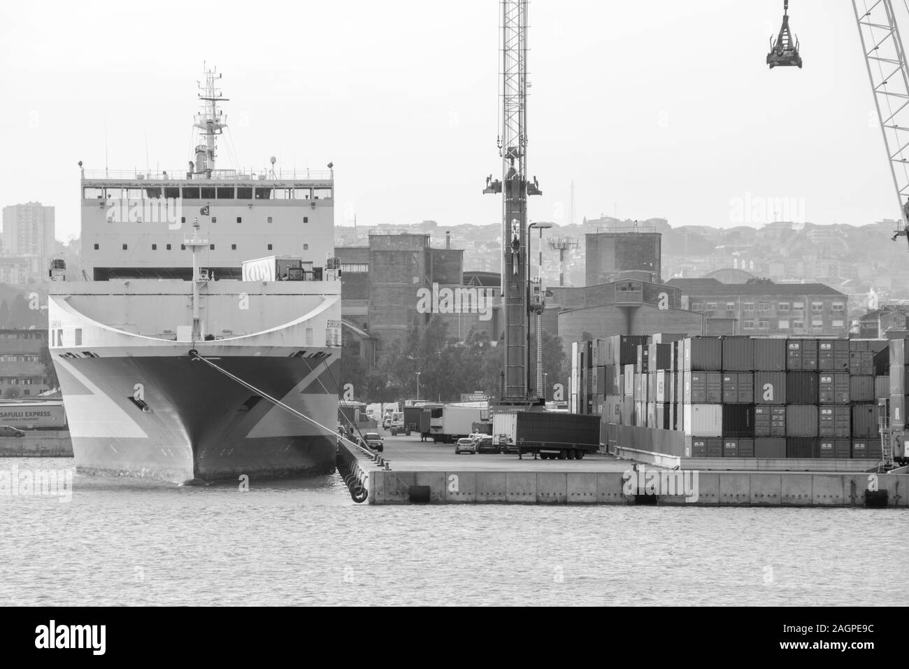 Italian cargo ship Black and White Stock Photos & Images - Alamy