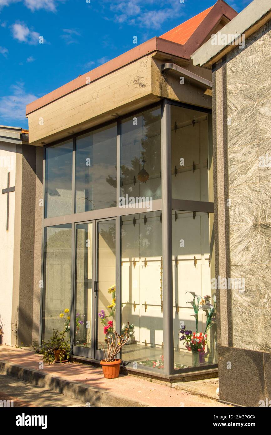 A view of a typical and amazingly well kept graveyard, in Sicily, Italy ...
