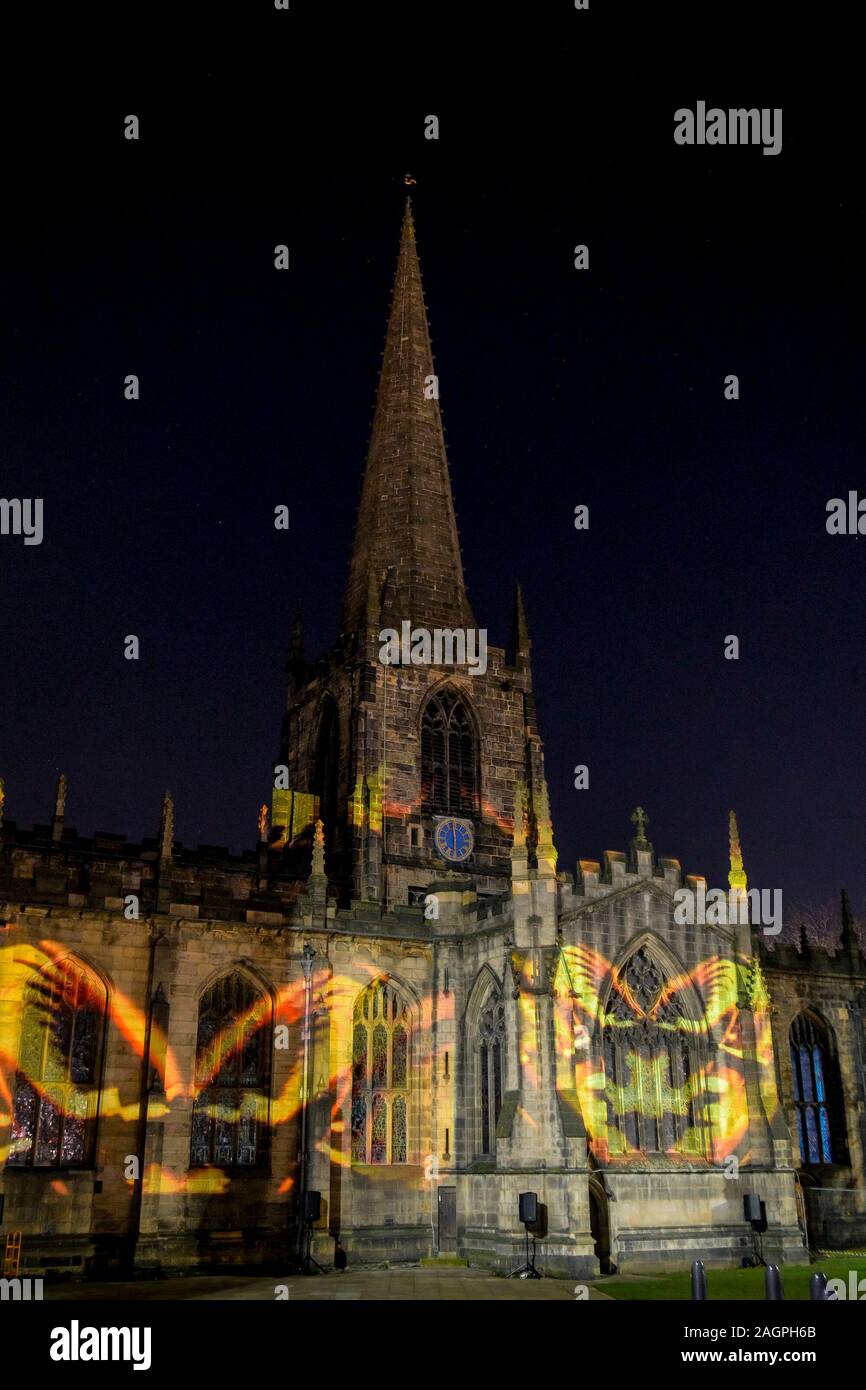The Angels are Coming, projected light show, exterior, Sheffield ...