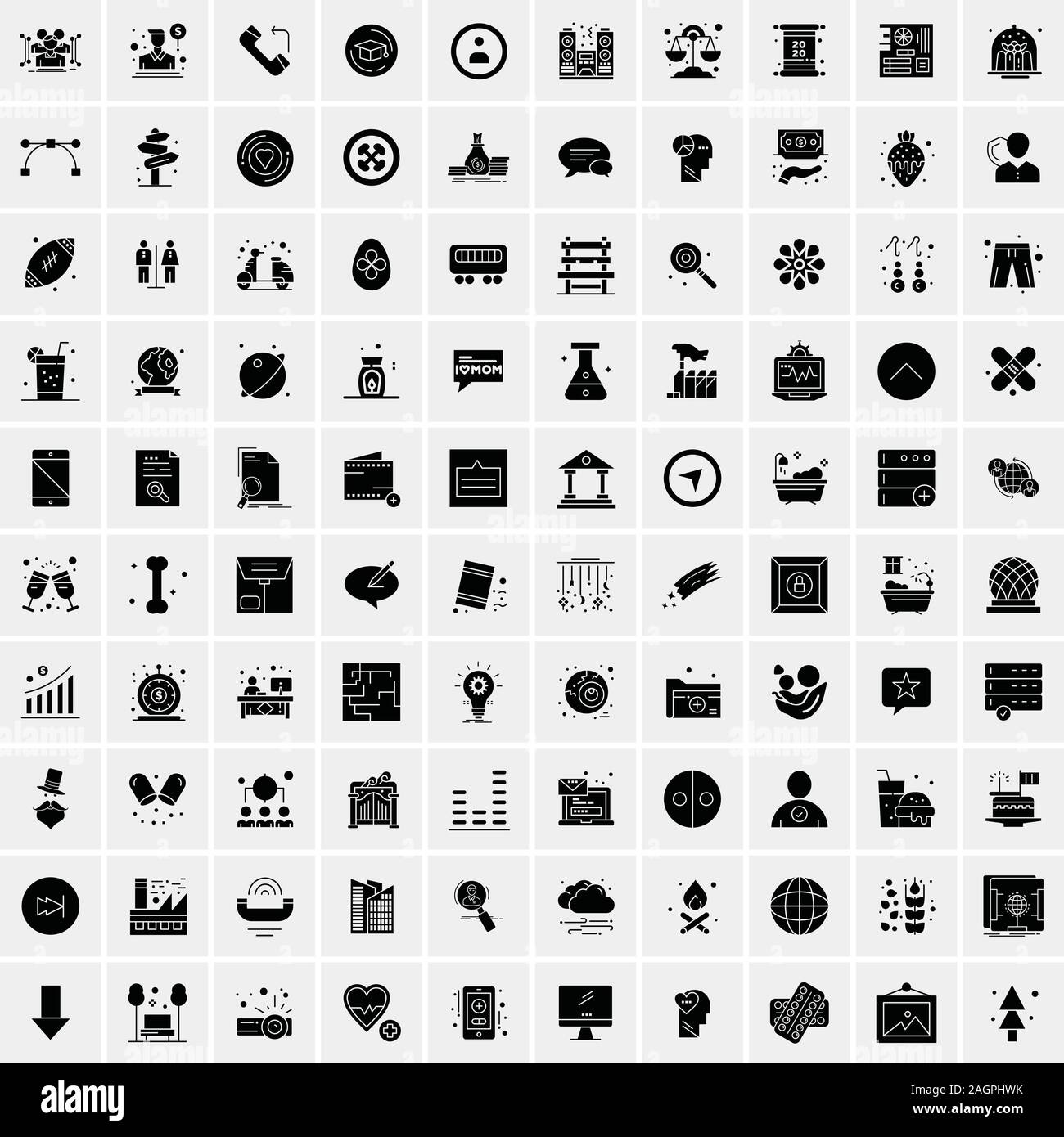 100 digital marketing icons set hi-res stock photography and images - Alamy