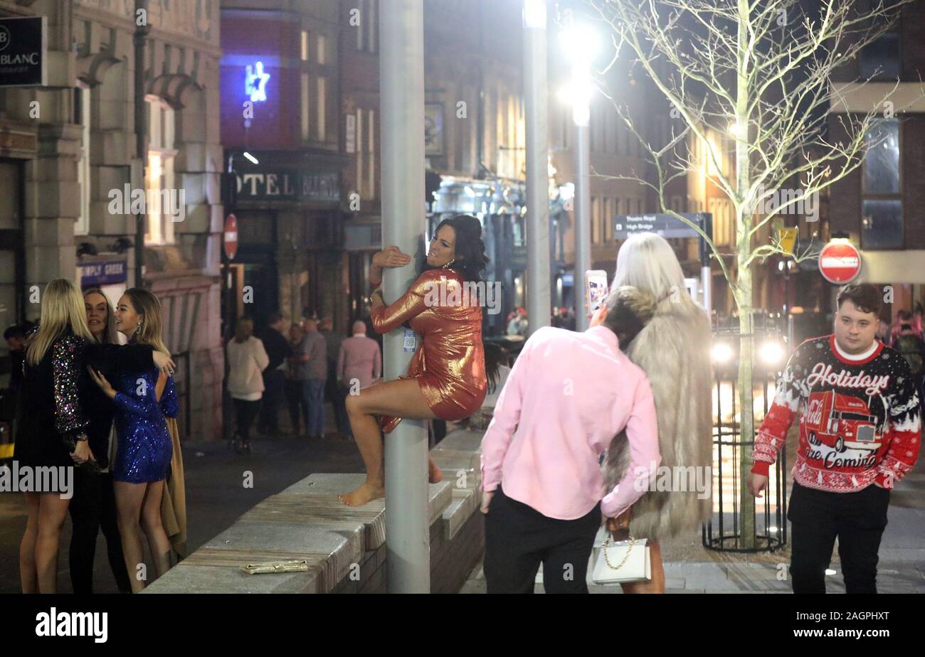 Revellers in Newcastle on the last Friday before Christmas Stock Photo ...