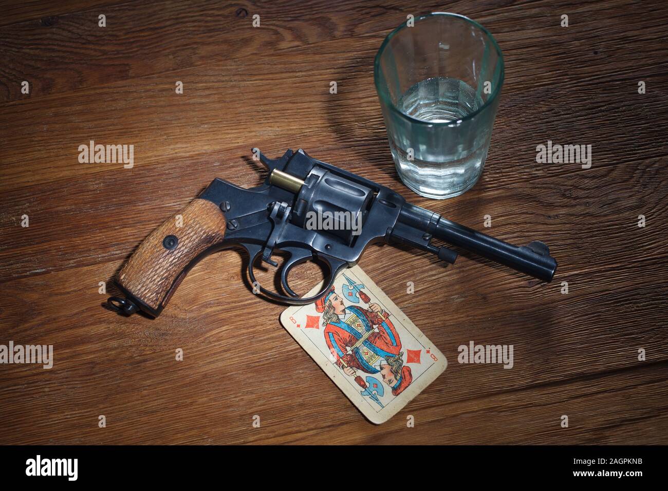 5 july 2019 - russian roulette - Jack of Diamonds plaing card, glass of ...