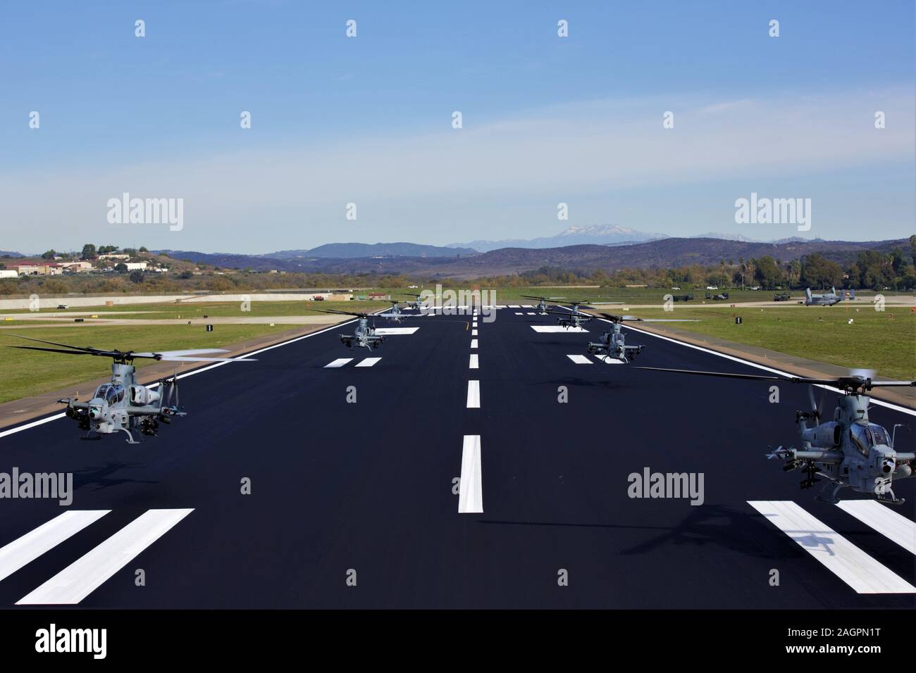 Eight U.S. Marine Corps AH-1Z Vipers with Marine Light Attack ...
