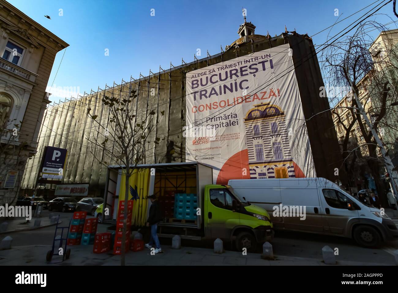 Bucharest, Romania - December 19, 2019: An old historical building ...