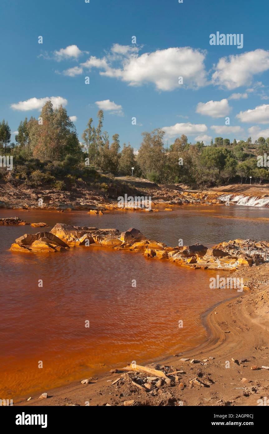 Rio Tinto pollution, Villarrasa, Huelva province, Region of Andalusia ...