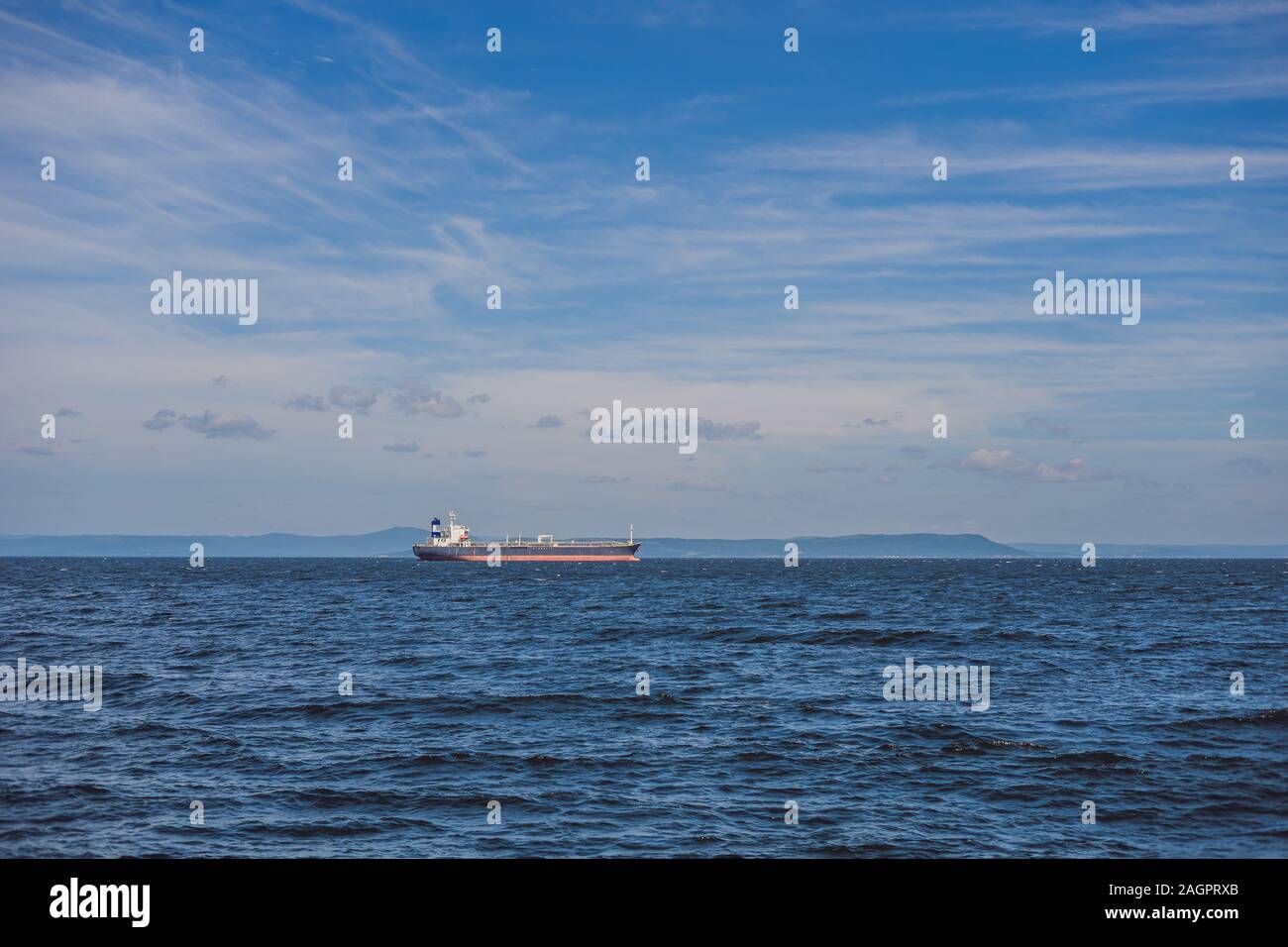 big oil tanker in the open sea Stock Photo - Alamy