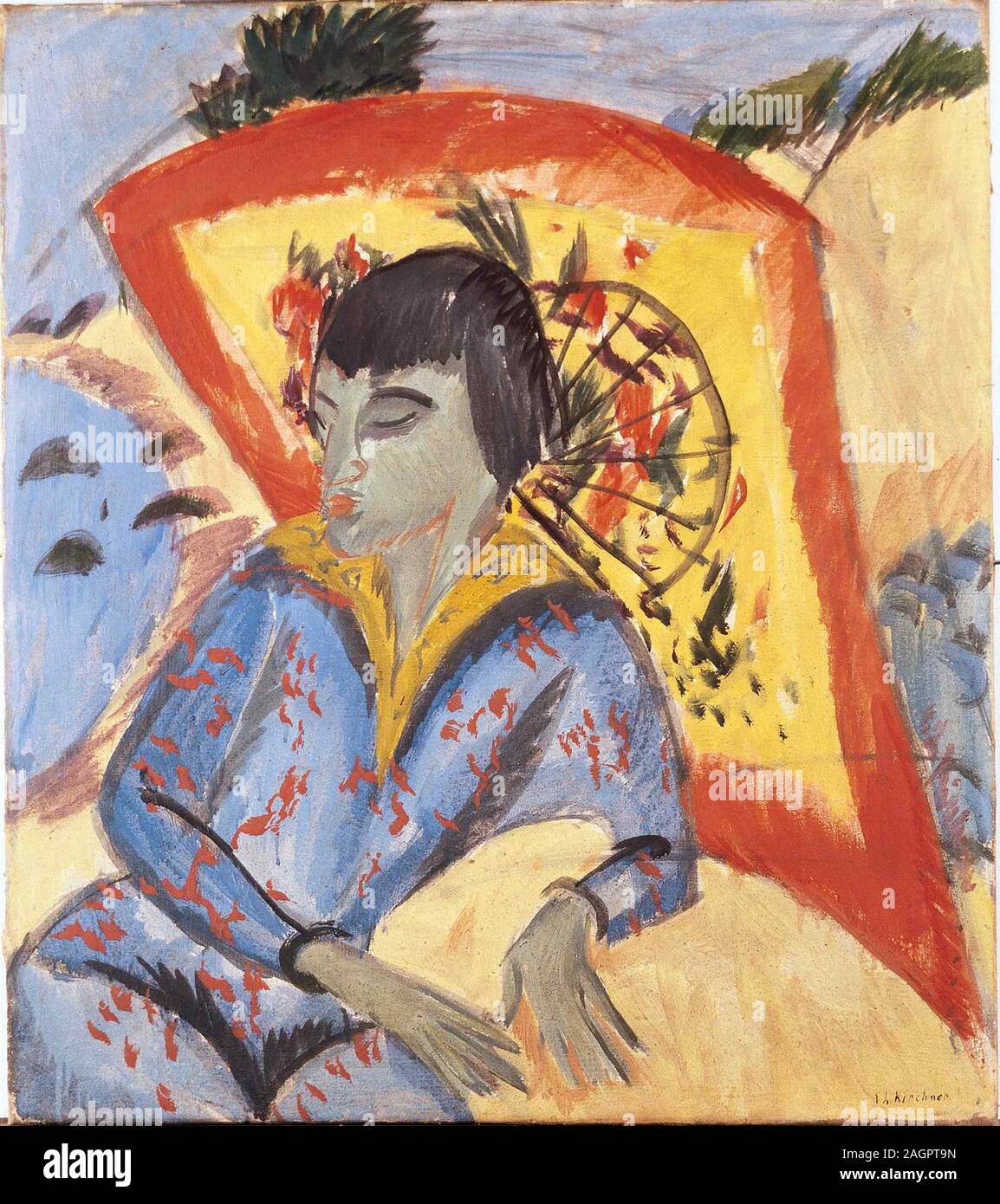 Erna with Japanese Umbrella. Museum: Aargauer Kunsthaus, Aarau. Author ...