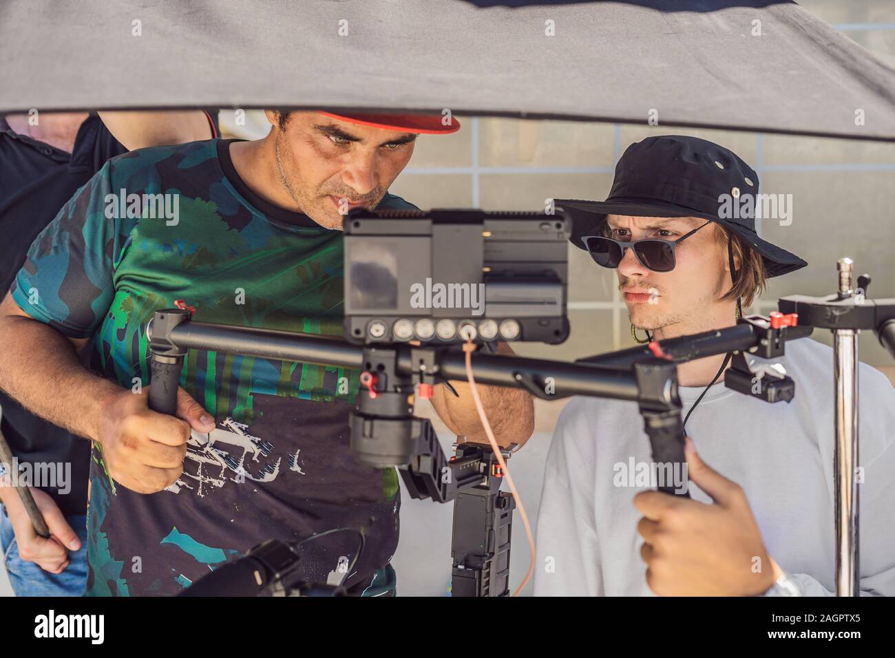 A film crew interview hi-res stock photography and images - Alamy