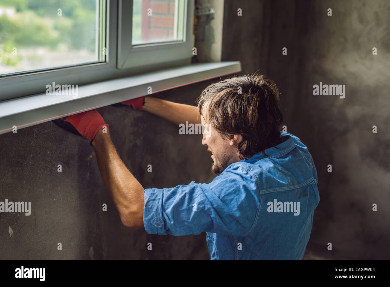 New construction site tape window hi-res stock photography and images ...