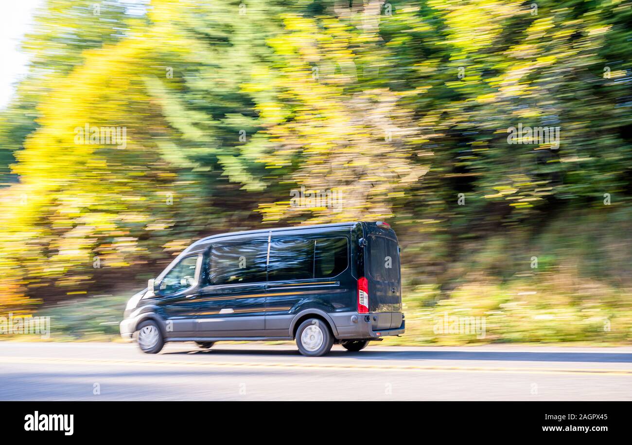 Black comfortable compact commercial cargo mini van for local freight ...