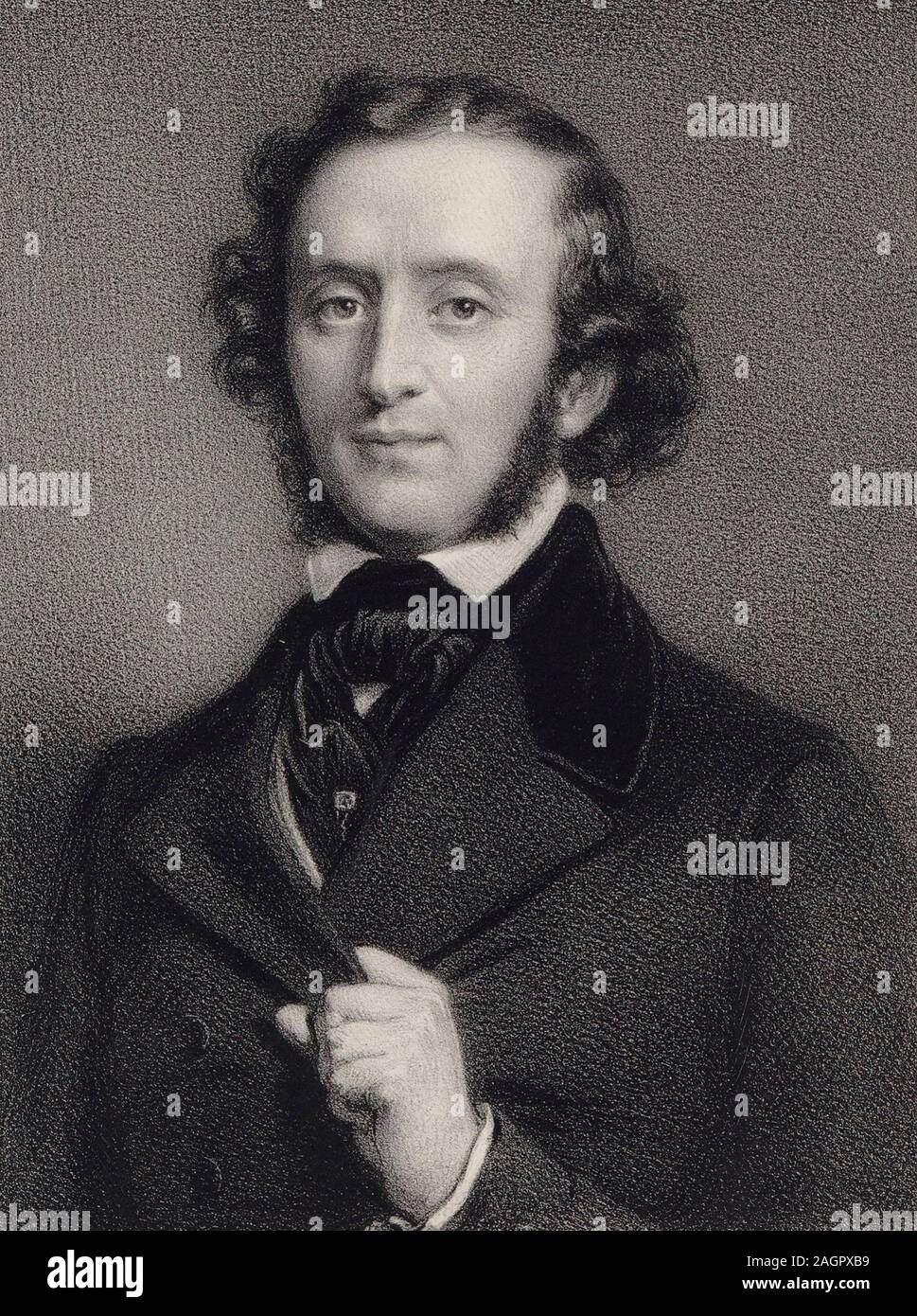 Portrait of the pianist and composer Felix Mendelssohn Bartholdy (1809 ...