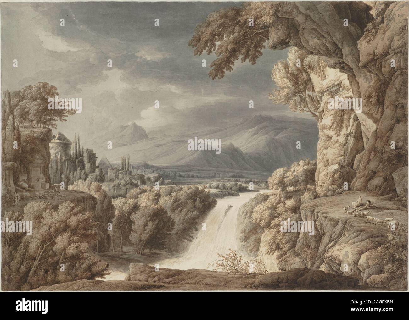 Heroic landscape with waterfall. Museum: Klassik Stiftung Weimar ...