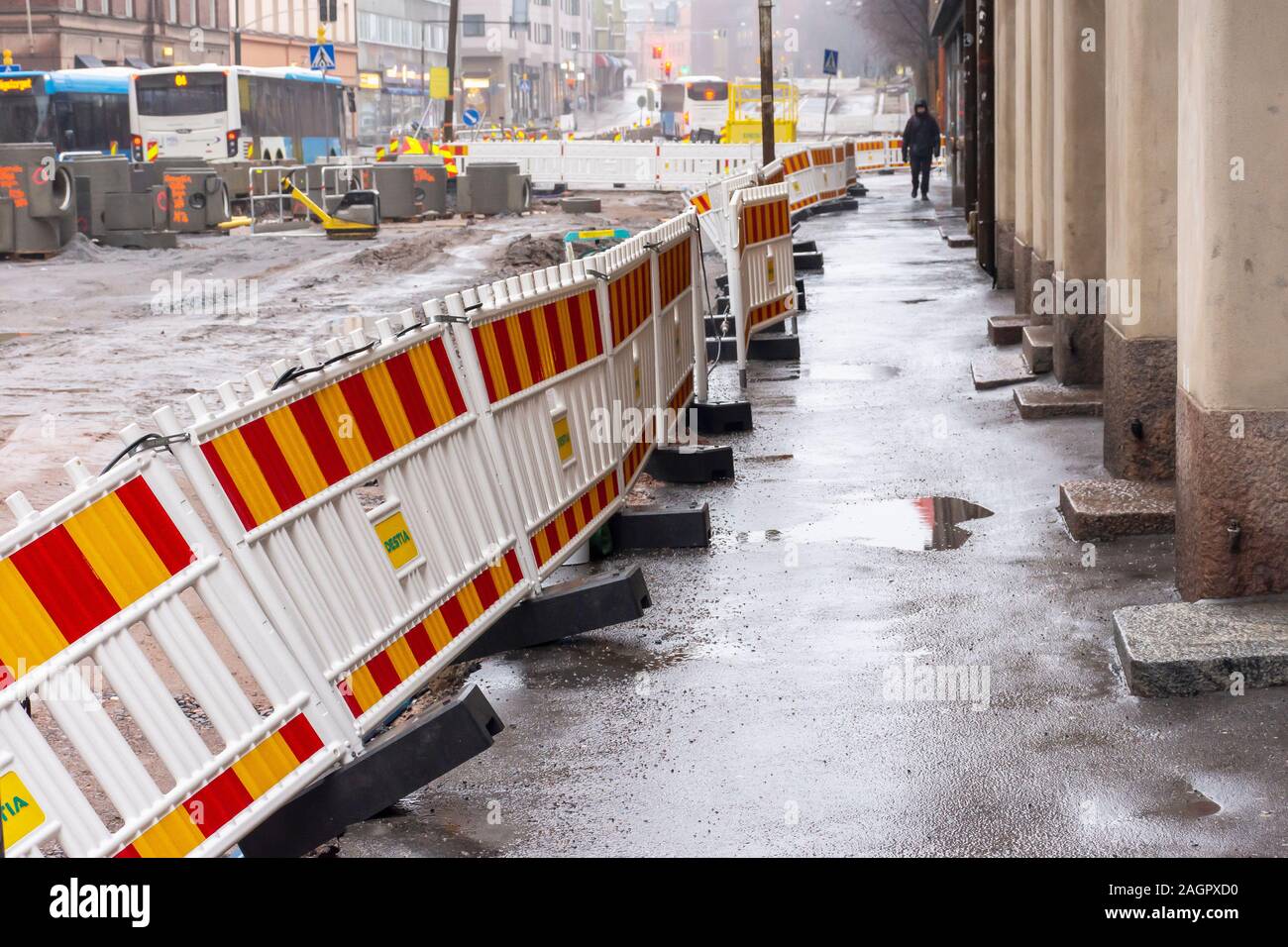 Street under construction in Hakaniemi Helsinki Finland Stock Photo - Alamy