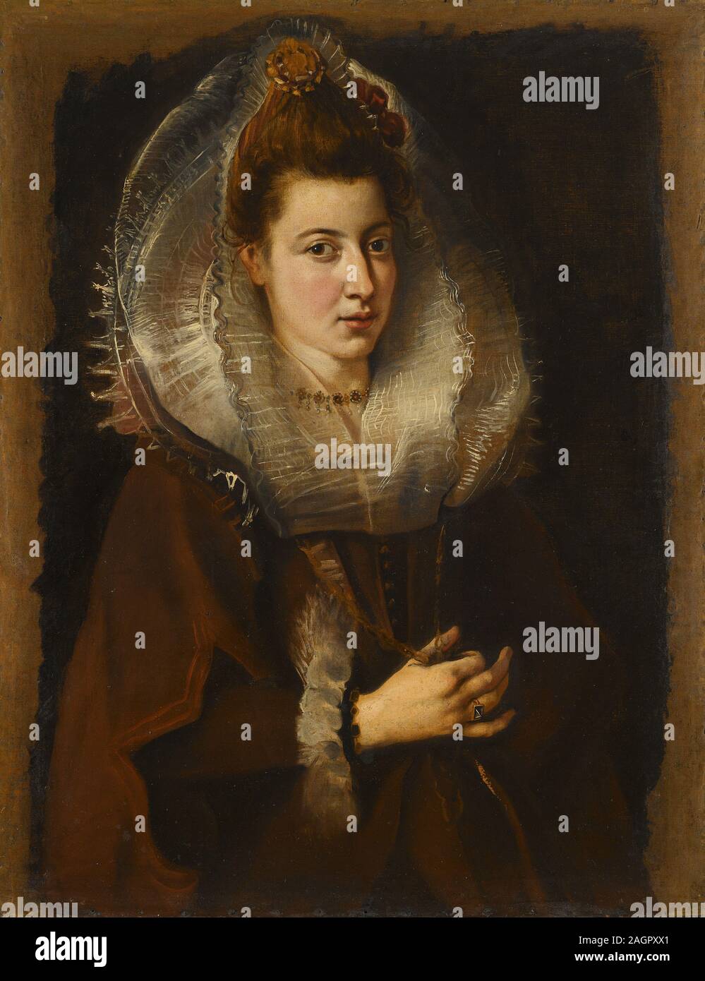 Portrait of a Young Woman with a chain. Museum: PRIVATE COLLECTION ...