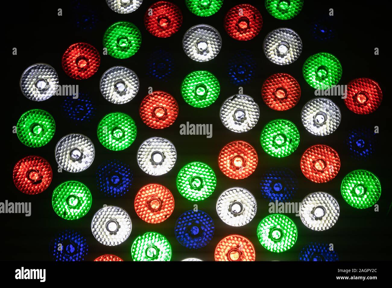 Colorful Circle LED Lights Background on Black Background. Abstract ...
