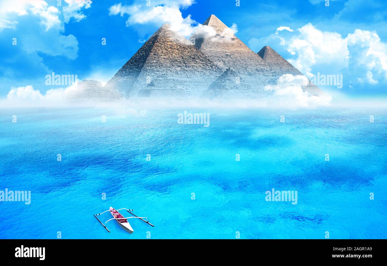 Pyramid structure in the middle of an ocean. Weird mysterious place ...