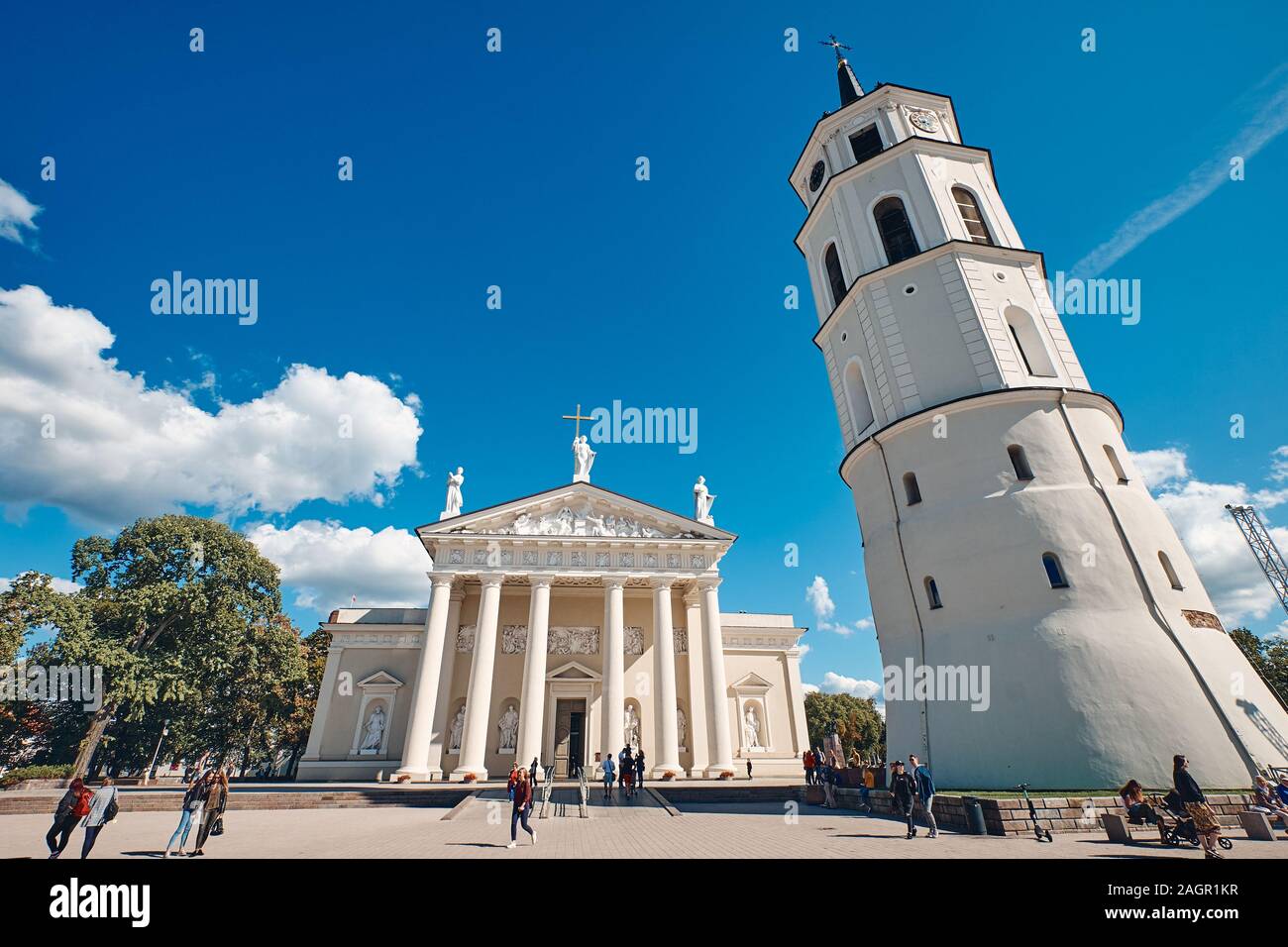 VILNIUS, LITHUANIA - SEP 6, 2019: The Landscape of Vilnius Cathedral ...