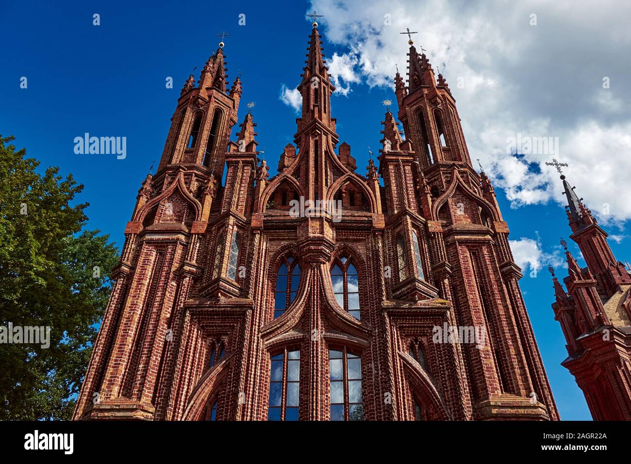 The Exterior of St. Anne's Church in Vilnius City, Lithuania Stock ...