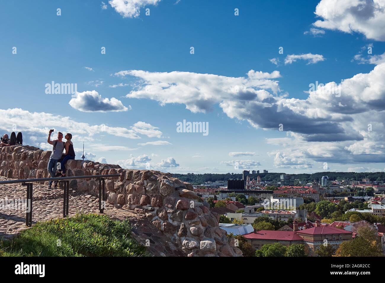 VILNIUS, LITHUANIA - SEP 7, 2019: The Aerial View of Vilnius City from ...