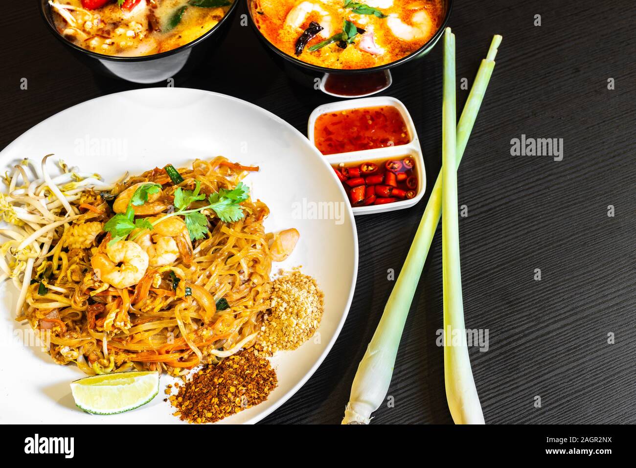 Phad Thai With Seafood And Egg High Resolution Stock Photography and ...