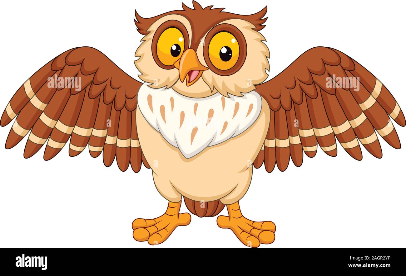 Cartoon happy owl isolated on white background Stock Vector Image & Art ...