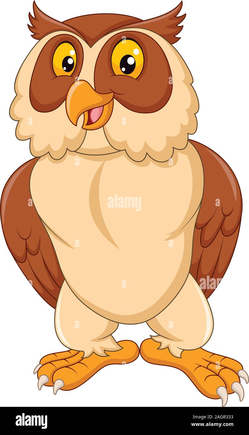 Cartoon happy owl isolated on white background Stock Vector Image & Art ...