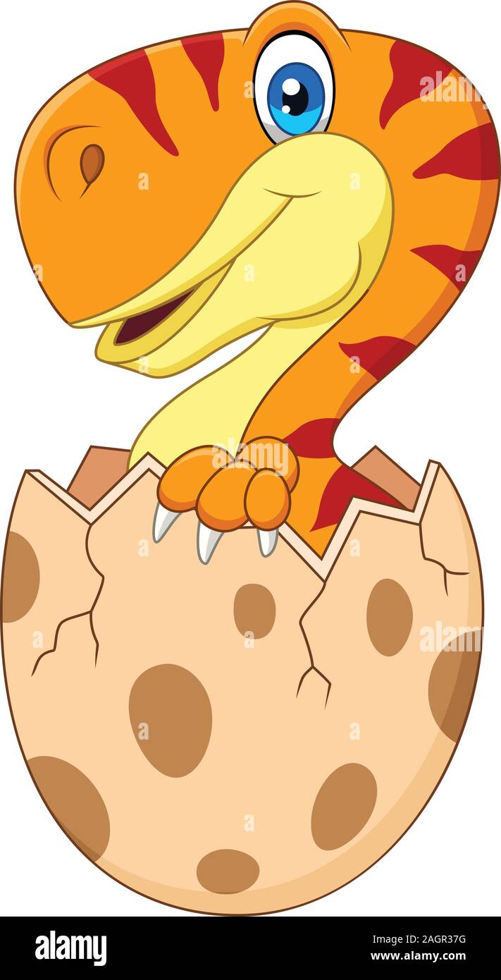 Cartoon baby tyrannosaurus hatching from egg Stock Vector Image & Art ...