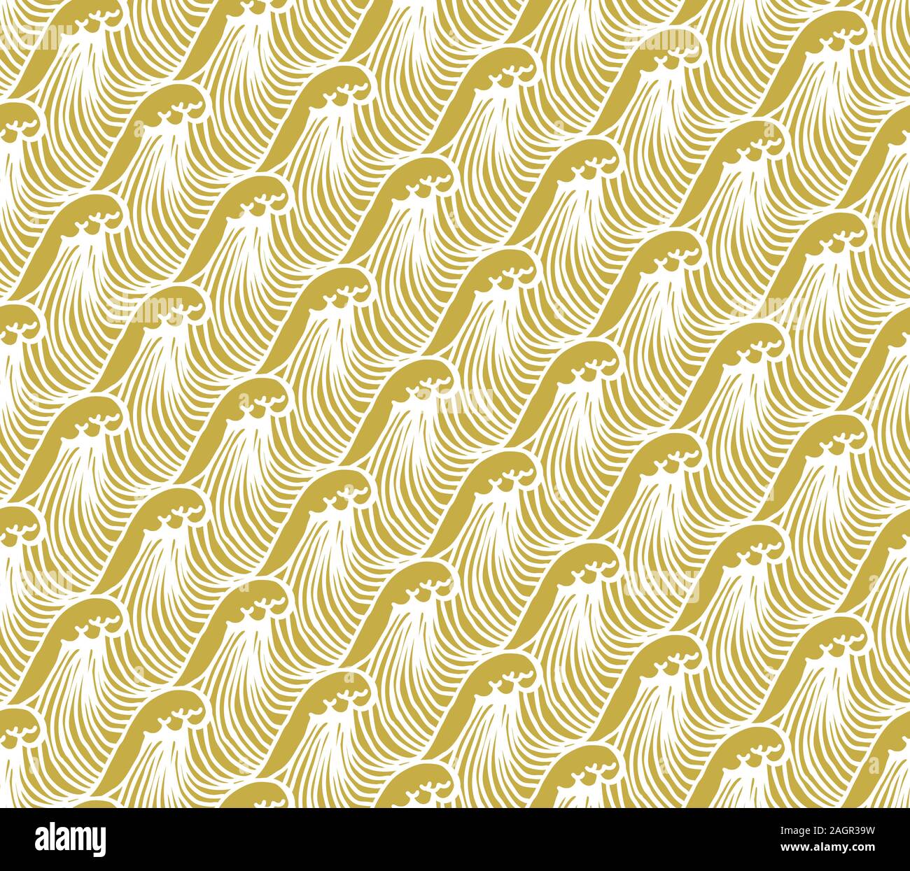 Hokusai Japanese wave seamless repeat pattern background Stock Photo ...