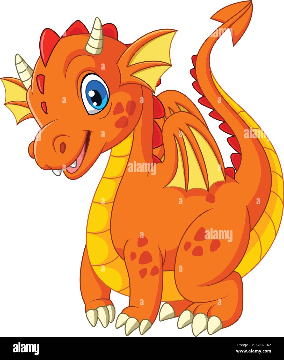 Cartoon little dragon isolated on white background Stock Vector Image ...
