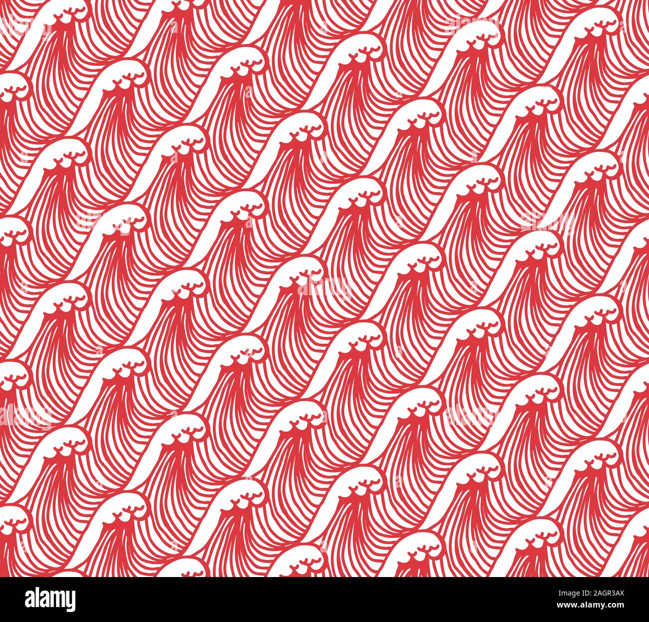 Hokusai Japanese wave seamless repeat pattern background Stock Photo ...