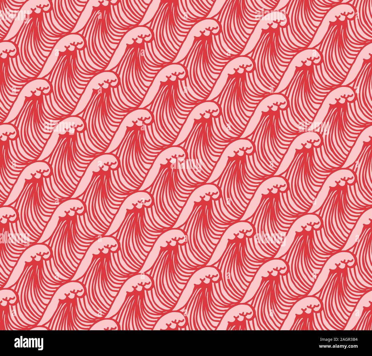 Hokusai Japanese wave seamless repeat pattern background Stock Photo ...