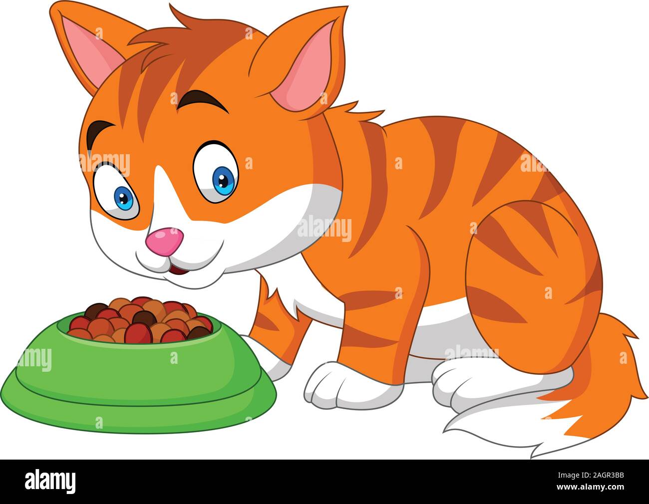 Cartoon funny cat eating Stock Vector Image & Art - Alamy