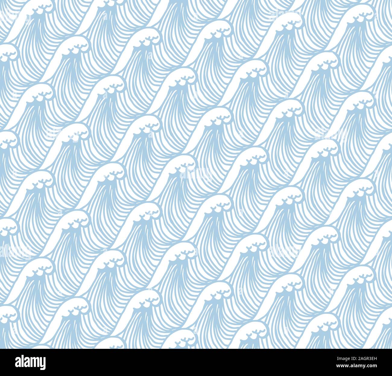 Hokusai Japanese wave seamless repeat pattern background Stock Photo ...