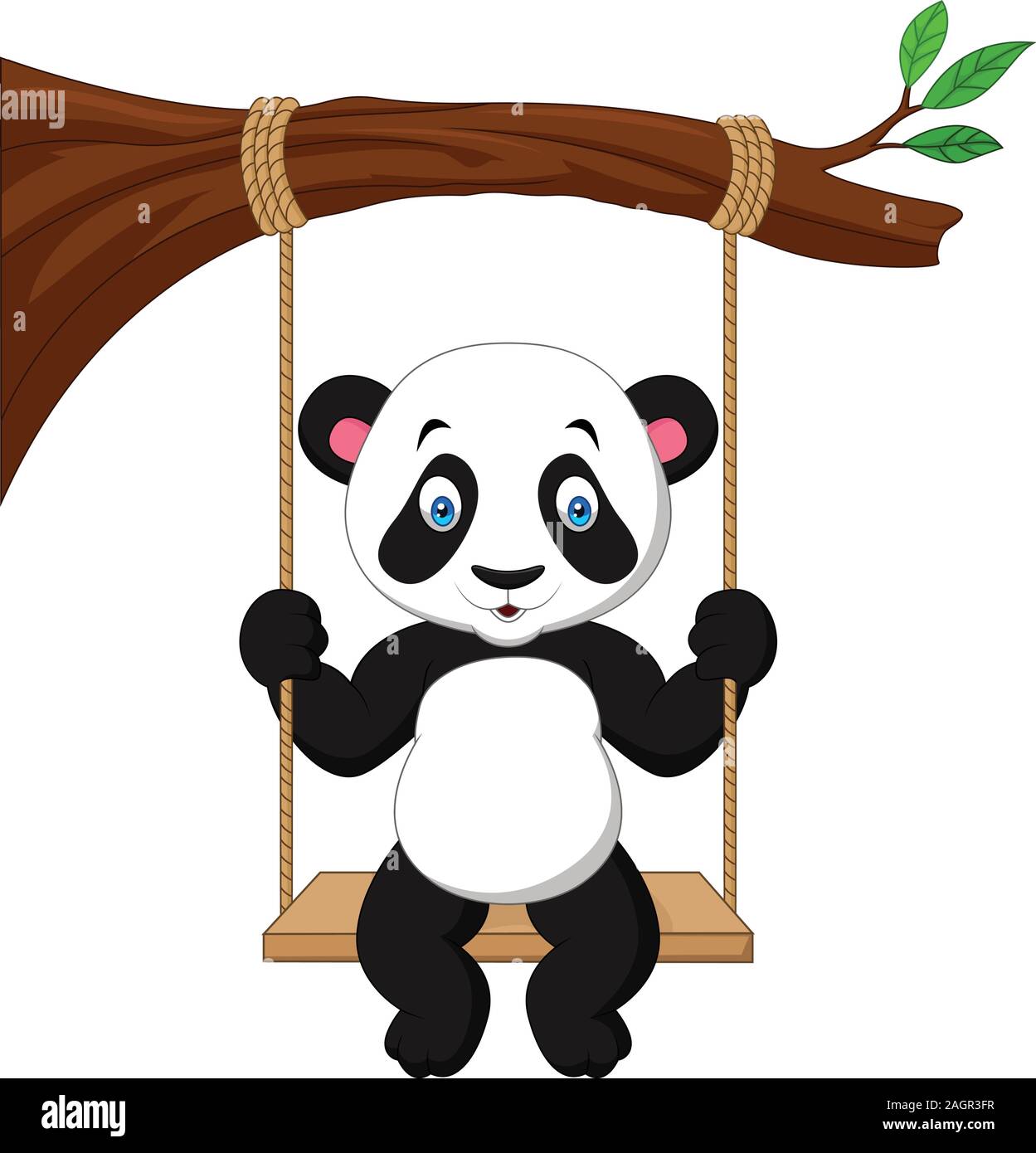 Cartoon cute panda swinging Stock Vector Image & Art - Alamy