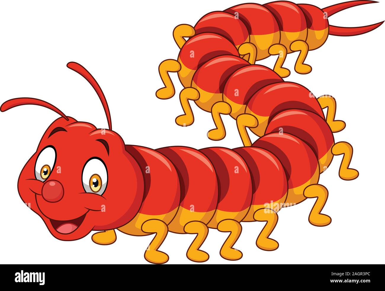 Cartoon centipede isolated on white background Stock Vector Image & Art ...