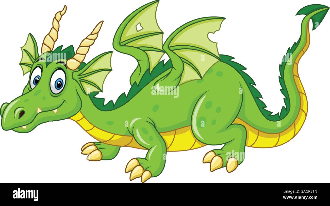 Cartoon dragon isolated on white bacground Stock Vector Image & Art - Alamy