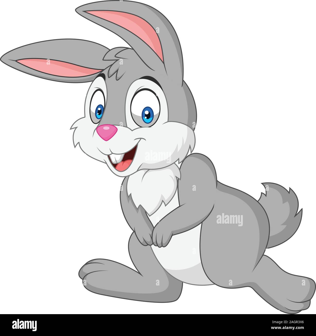 Cartoon happy rabbit isolated on white background Stock Vector Image ...