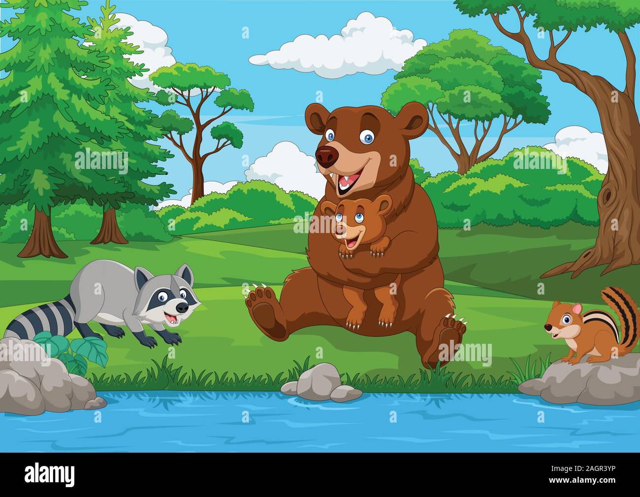 Brown bear in small Stock Vector Images - Alamy