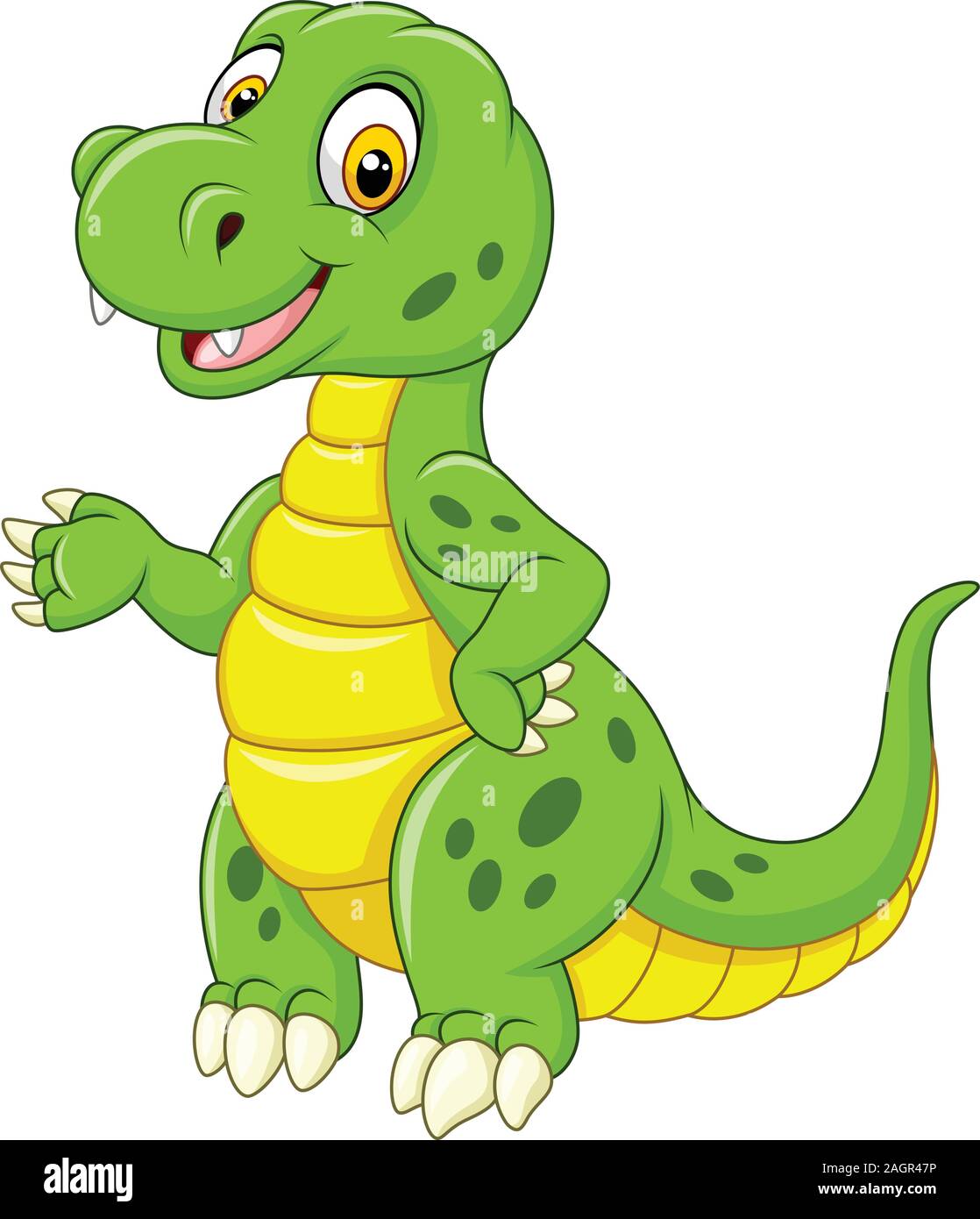 Cartoon funny green dinosaur Stock Vector Image & Art - Alamy