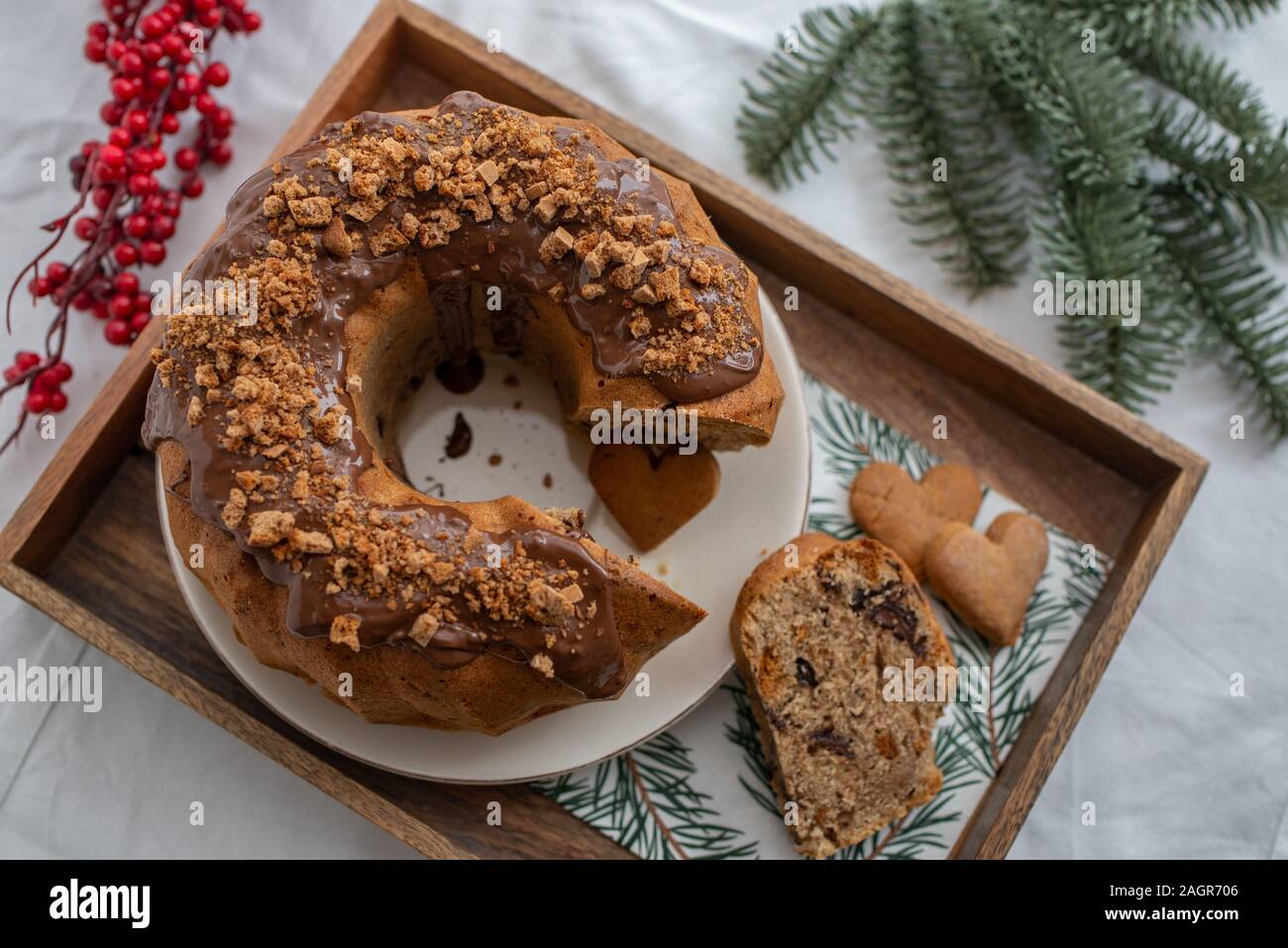 Christmas Sponge Cake Stock Photo - Alamy