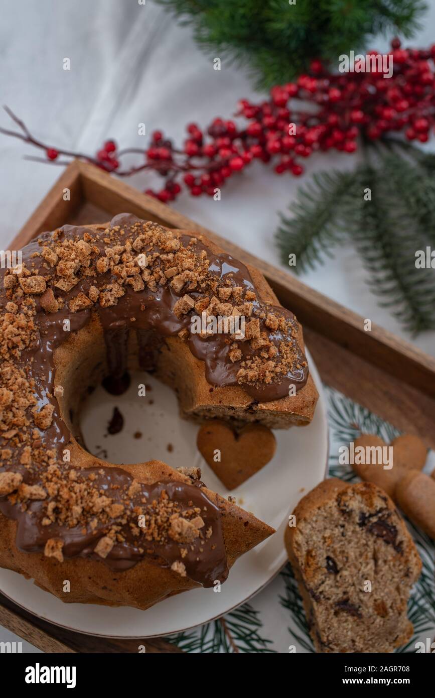 Christmas Sponge Cake Stock Photo - Alamy