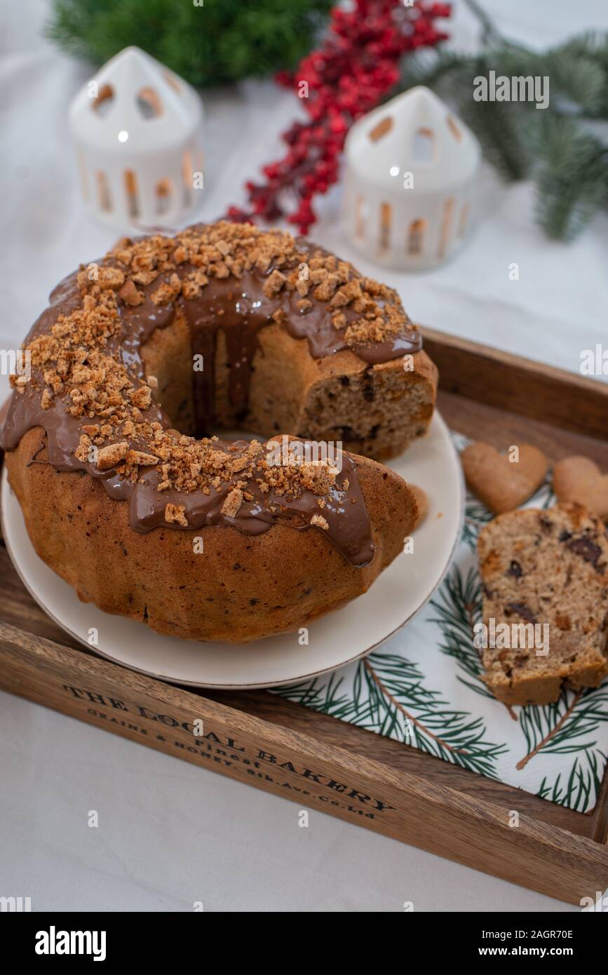 Christmas Sponge Cake Stock Photo - Alamy